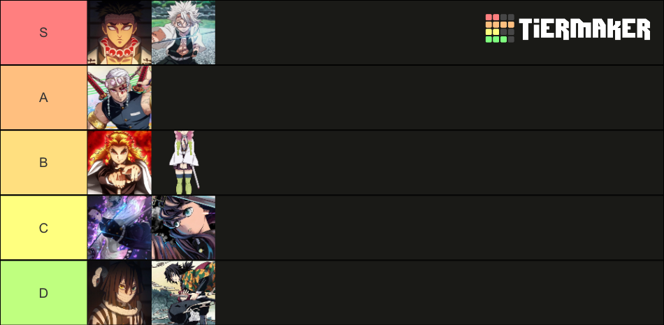 Demon slayer Hashira ranking Tier List (Community Rankings) - TierMaker