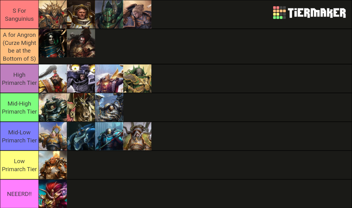 Warhammer 40k Primarchs Tier List (Community Rankings) - TierMaker