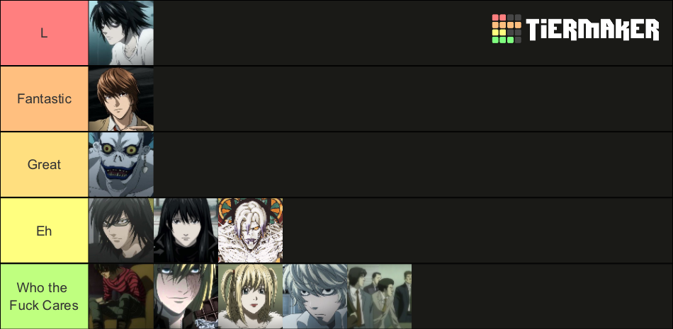 Death Note Characters Tier List (Community Rankings) - TierMaker