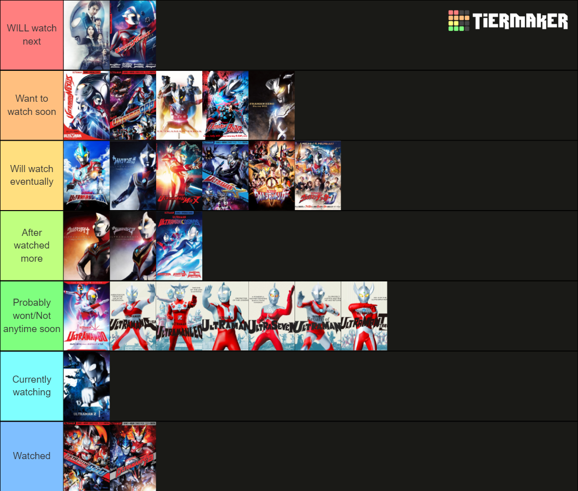 All Major Ultraman Series/Movies Ranking (2024 Edition) Tier List ...