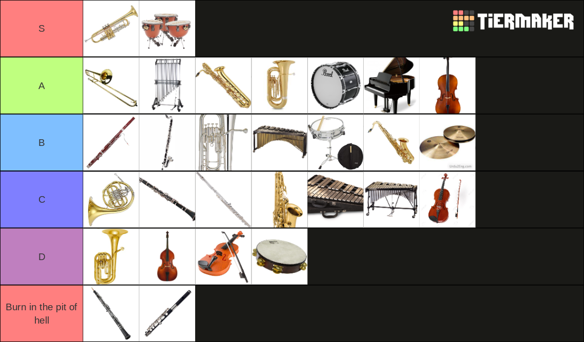 Instruments Tier List (Community Rankings) - TierMaker