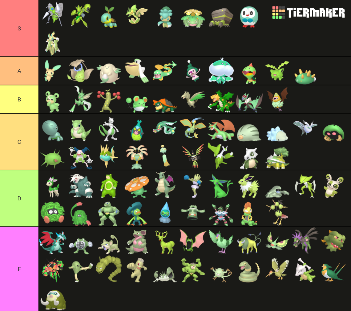 Green Shiny Pokemon Tier List (Community Rankings) - TierMaker