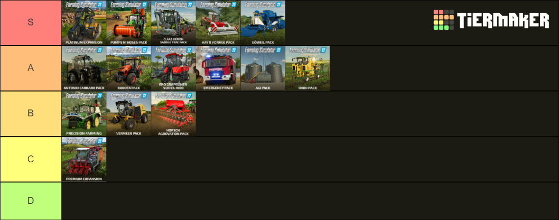Farming Simulator 22 DLCs Tier List (Community Rankings) - TierMaker