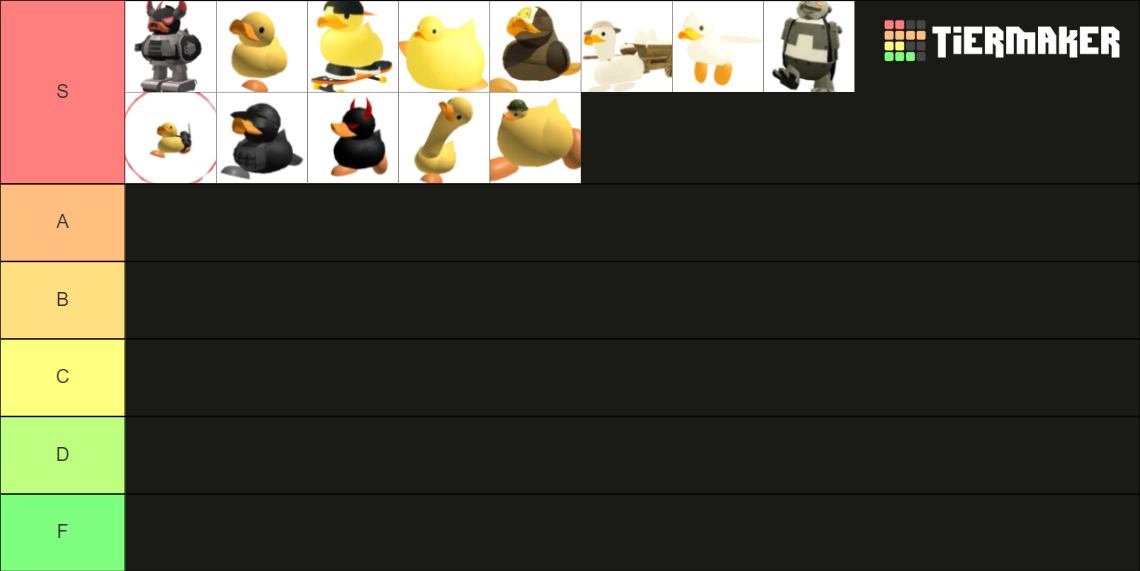 Tds duck Tier List (Community Rankings) - TierMaker