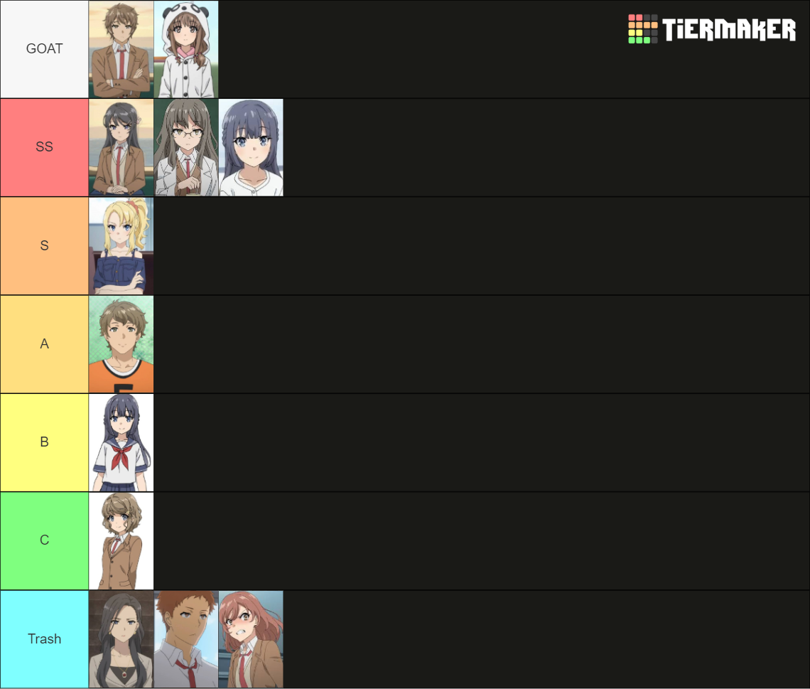 Bunny Girl Senpai Characters Tier List (Community Rankings) - TierMaker