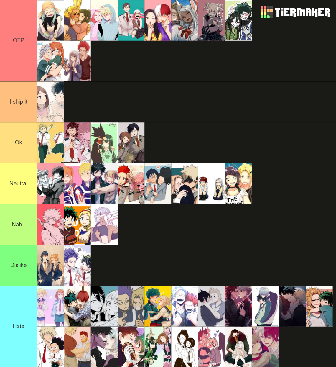My Hero Academia Ships - Bnha Ships Tier List (Community Rankings ...