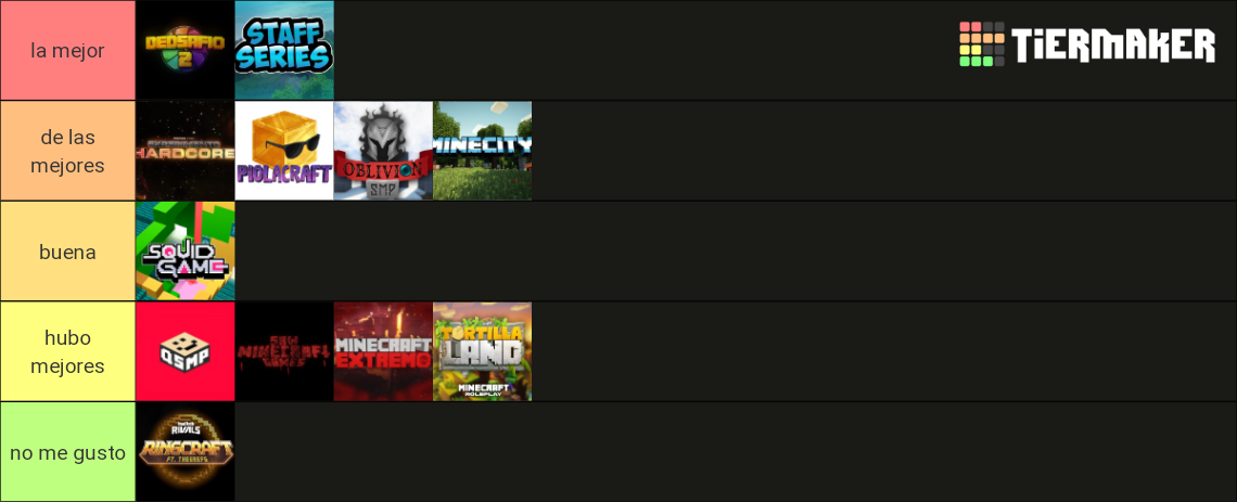 tierlist spreen en series de mc Tier List (Community Rankings) - TierMaker