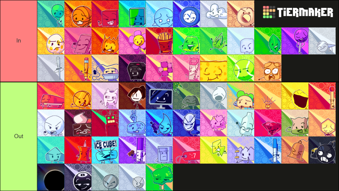 BFDI/BFDIA/BFB/TPOT ! Tier List (Community Rankings) - TierMaker