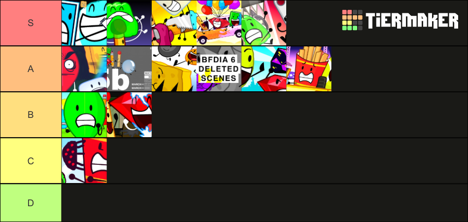 BFDIA Episodes (as of BFDIA 9) Tier List (Community Rankings) - TierMaker