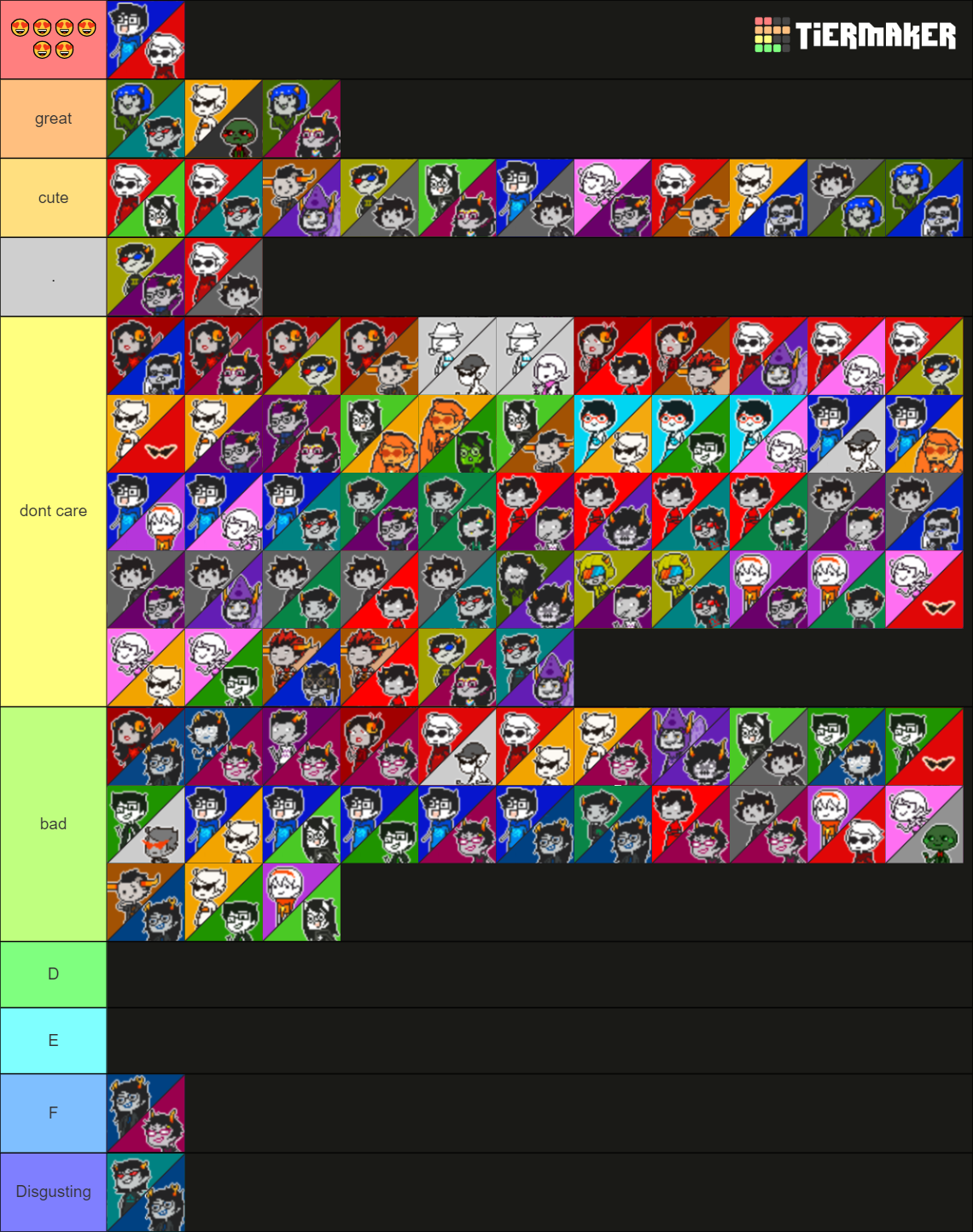 Ultimate Homestuck Ship List Tier List (Community Rankings) - TierMaker