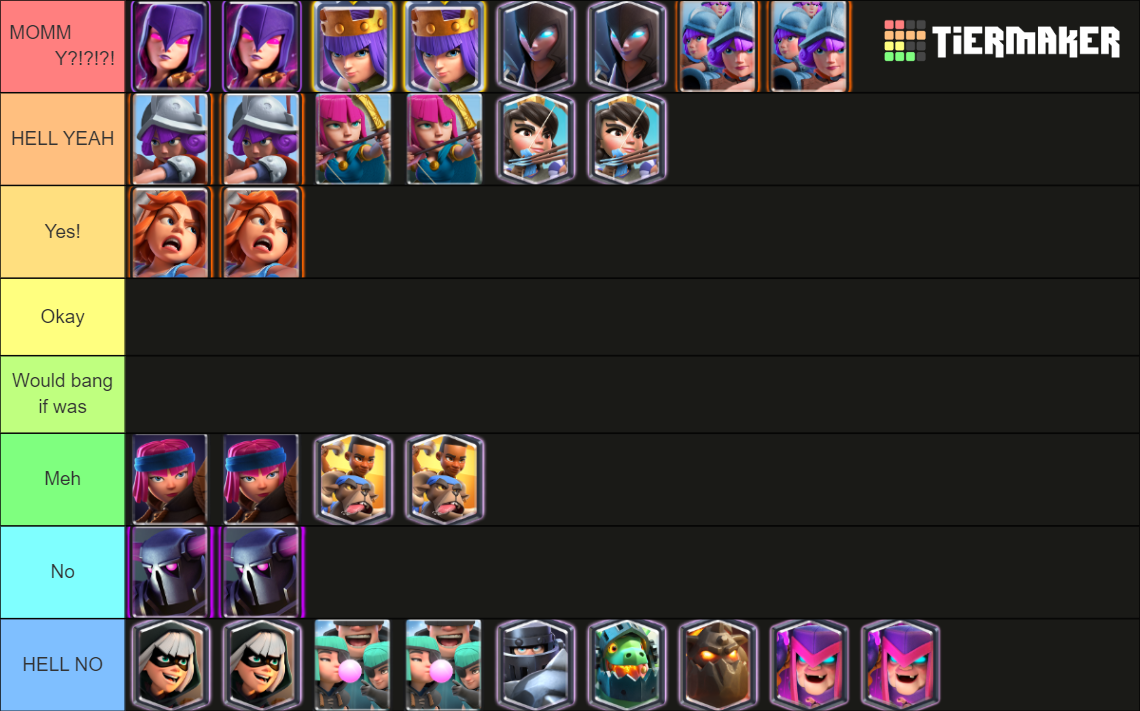 Clash Royale female characters Tier List (Community Rankings) - TierMaker