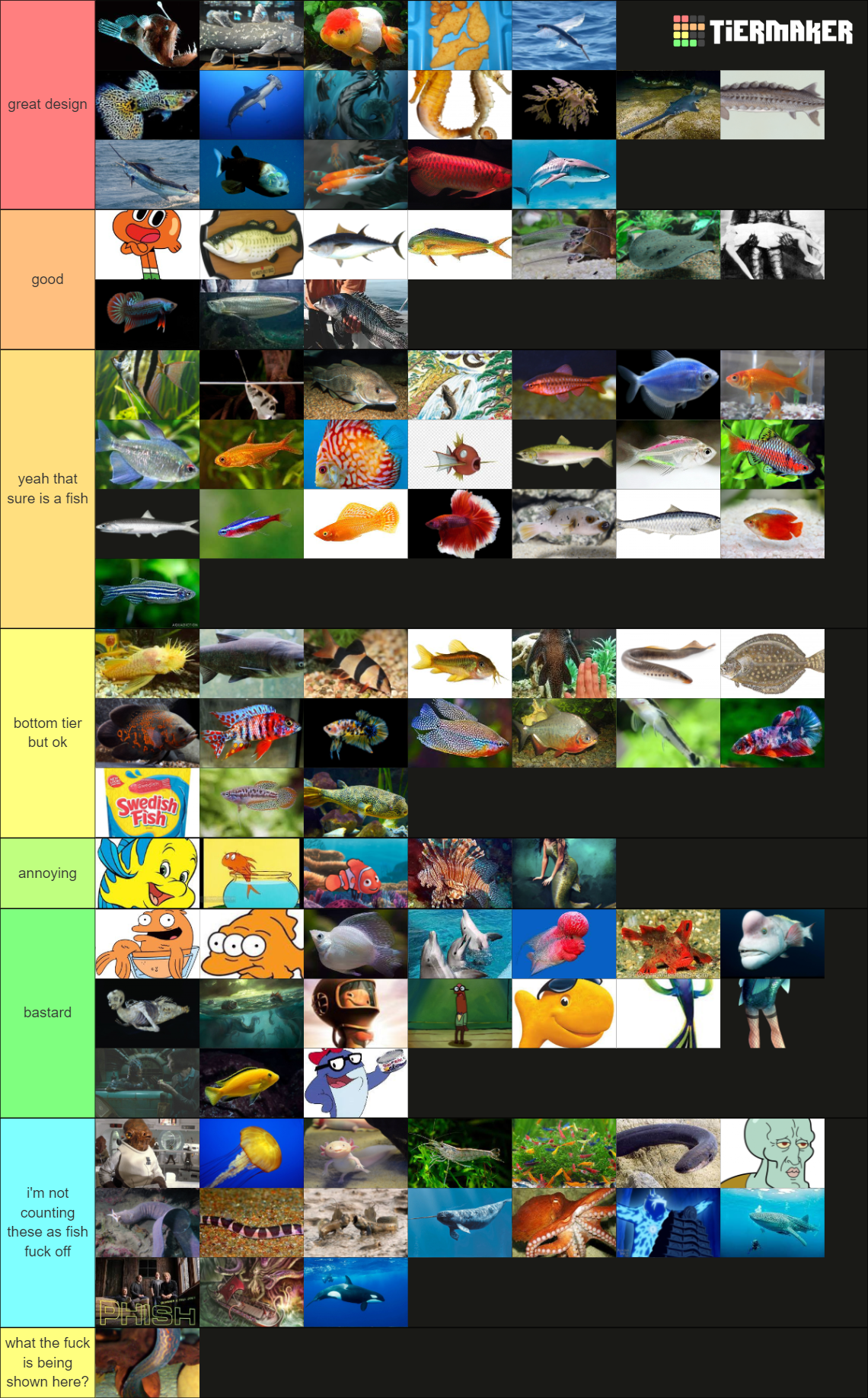 Ultimate Fish Tier List (Community Rankings) - TierMaker