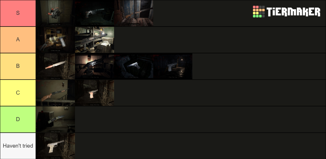 Resident Evil 7 Weapons Tier List (Community Rankings) - TierMaker