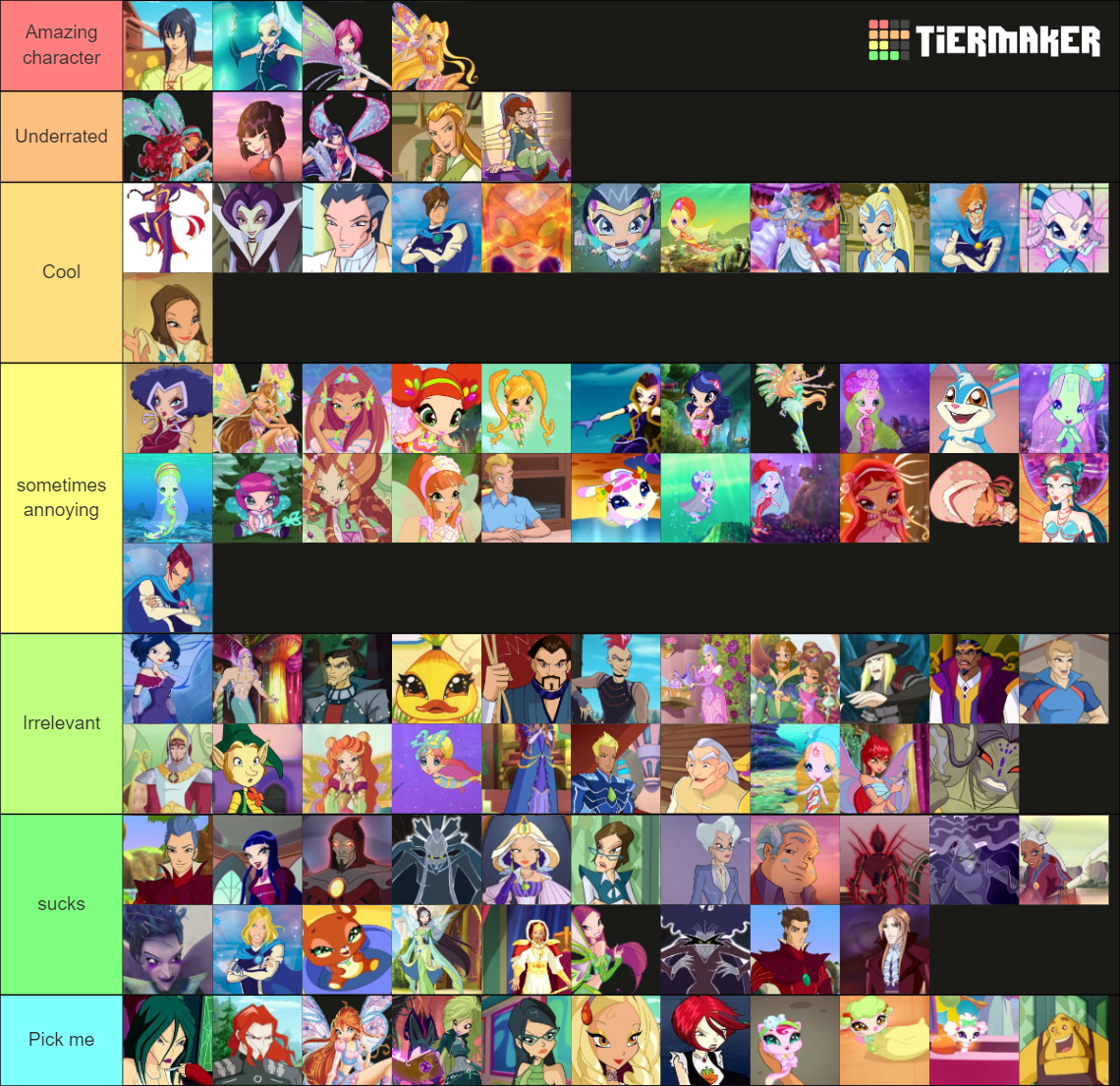 Winx Club Characters Tier List (Community Rankings) - TierMaker