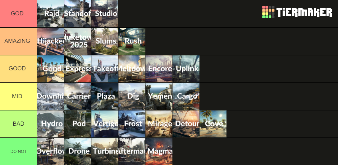 Call of Duty Black Ops II Multiplayer Maps (with DLC) Tier List ...