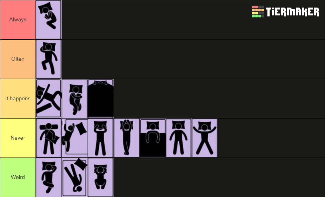 Sleeping positions Rank Tier List (Community Rankings) - TierMaker