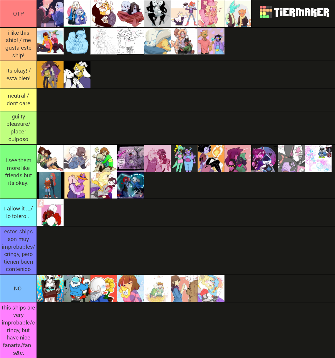 undertale ships (most complete/ no aus included) Tier List (Community ...