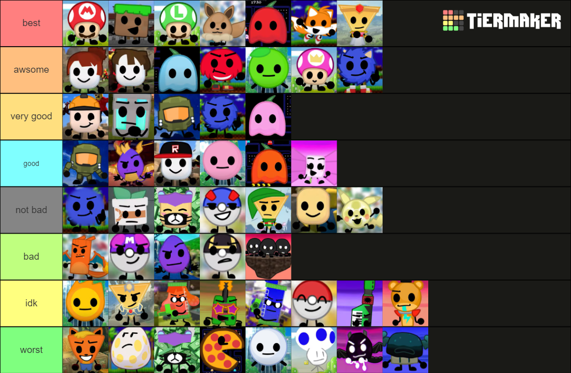 I Turned VIDEO GAMES Into BFDI OBJECTS Tier List (Community Rankings ...