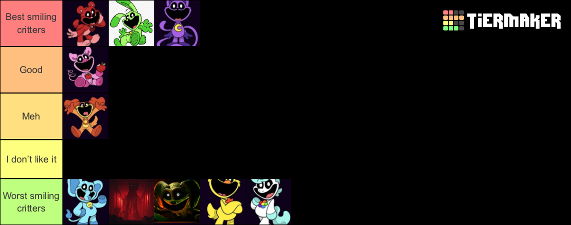 Smiling critters Tier List (Community Rankings) - TierMaker