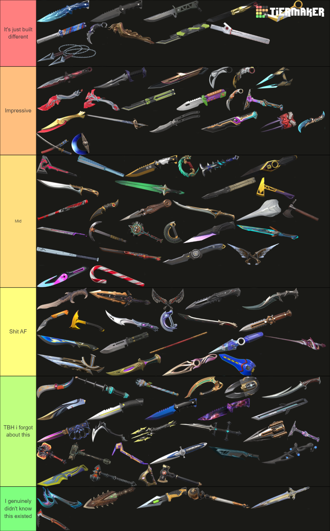 Valorant Melee / Knife Skins (August 2024) Tier List (Community ...