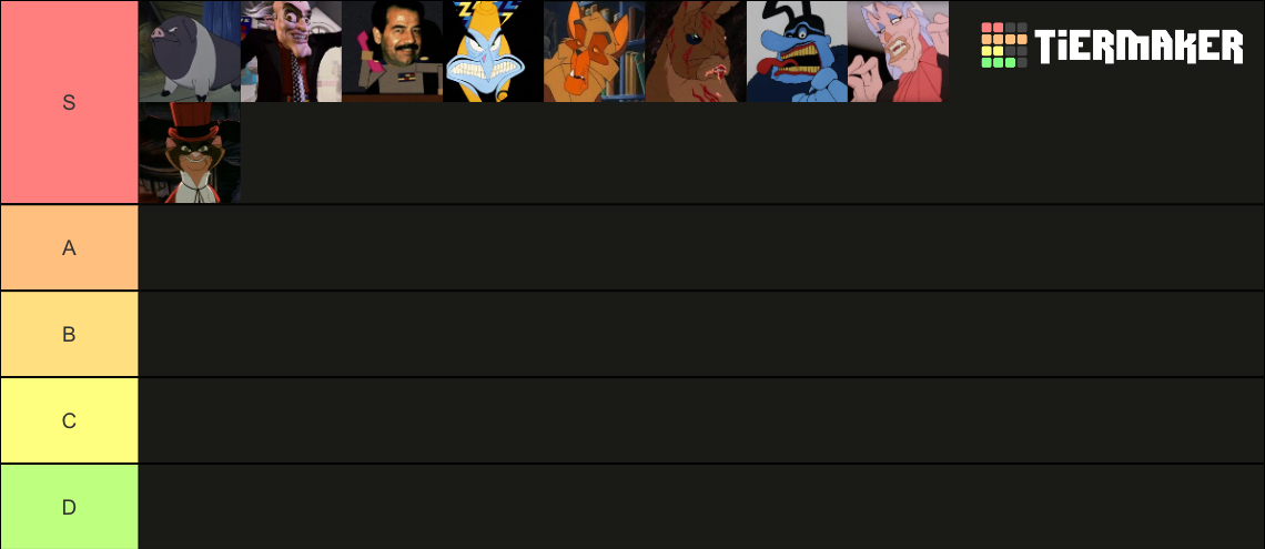 Ultimate animated movie villains Tier List (Community Rankings) - TierMaker