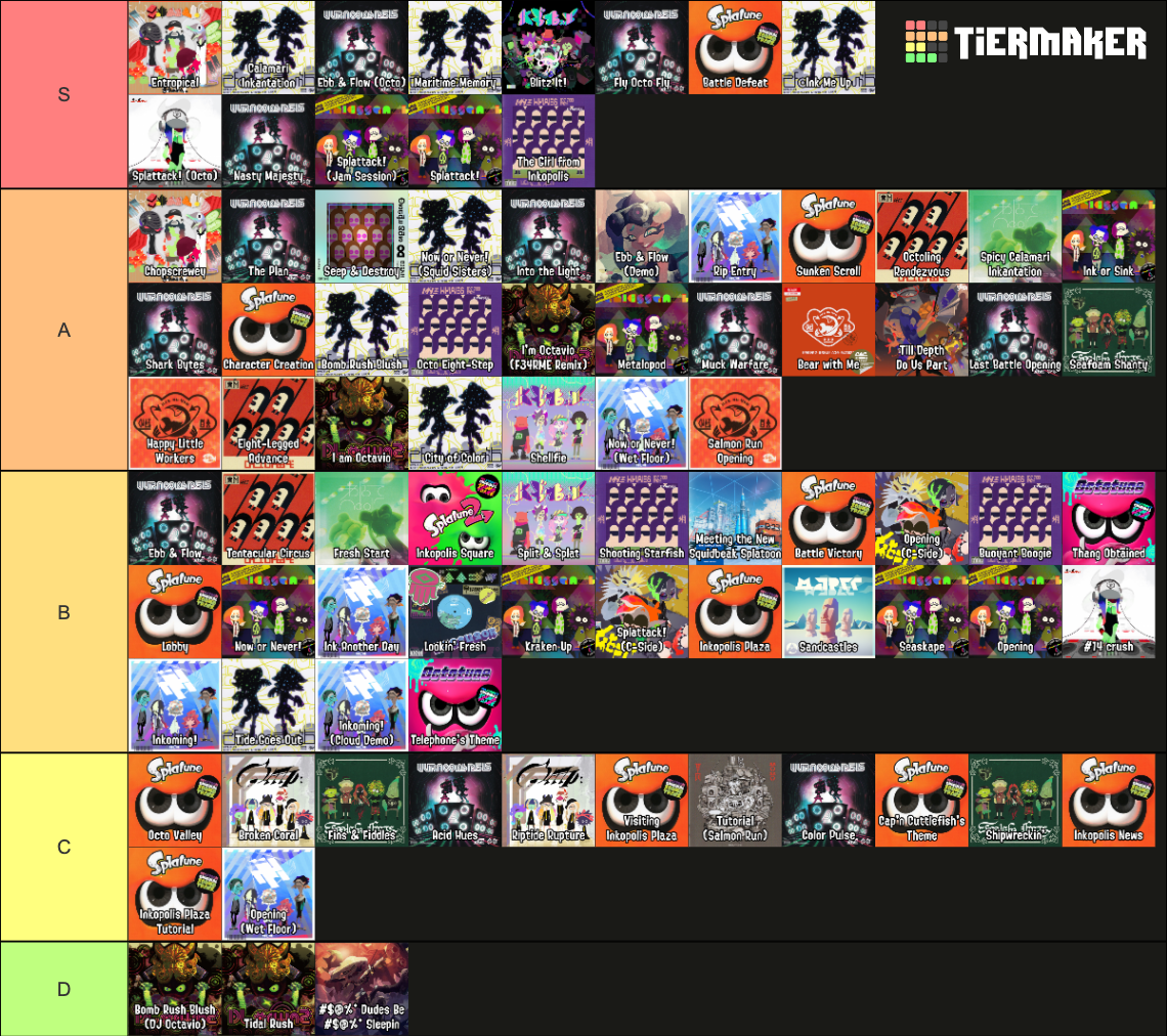 Splatoon Complete Music Tier List (Community Rankings) - TierMaker