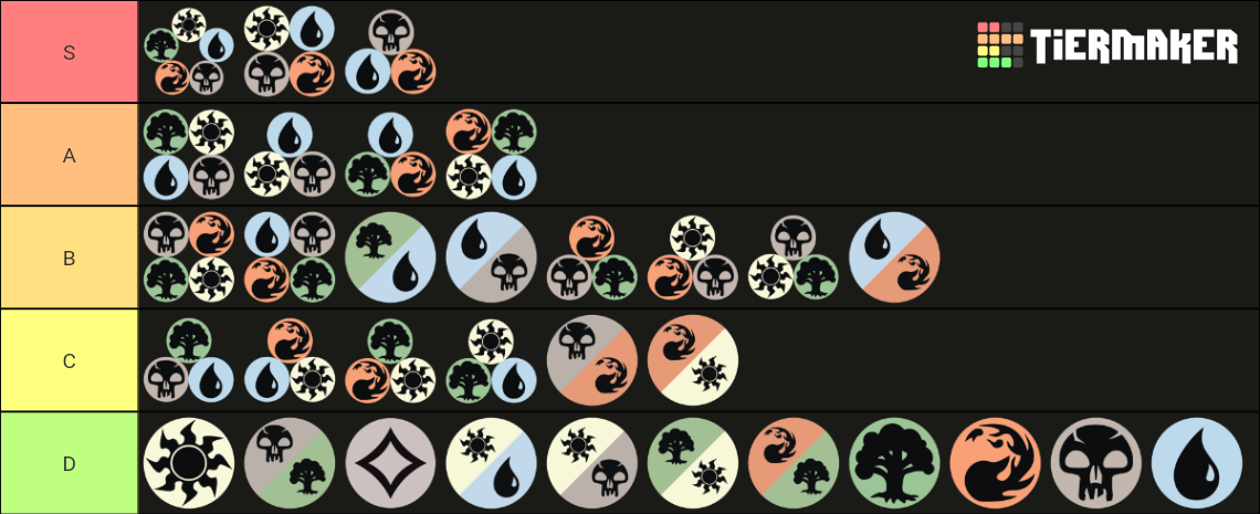 MTG Colors and Combinations Tier List (Community Rankings) - TierMaker