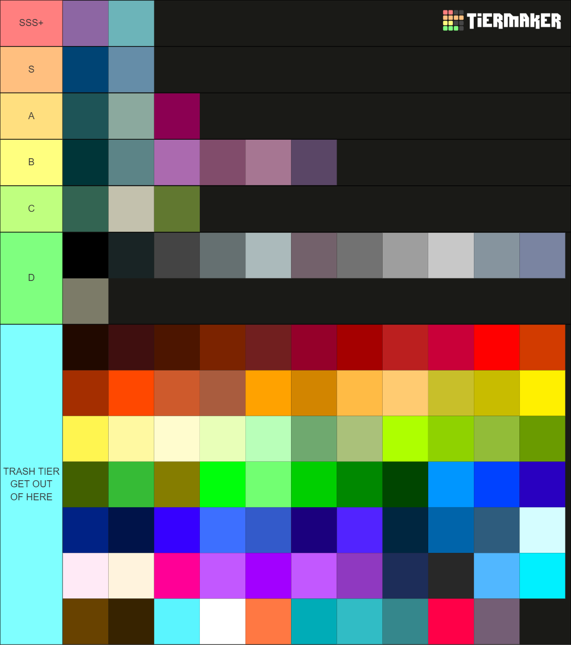 EXTREME Best Color Tierlist Tier List (Community Rankings) - TierMaker