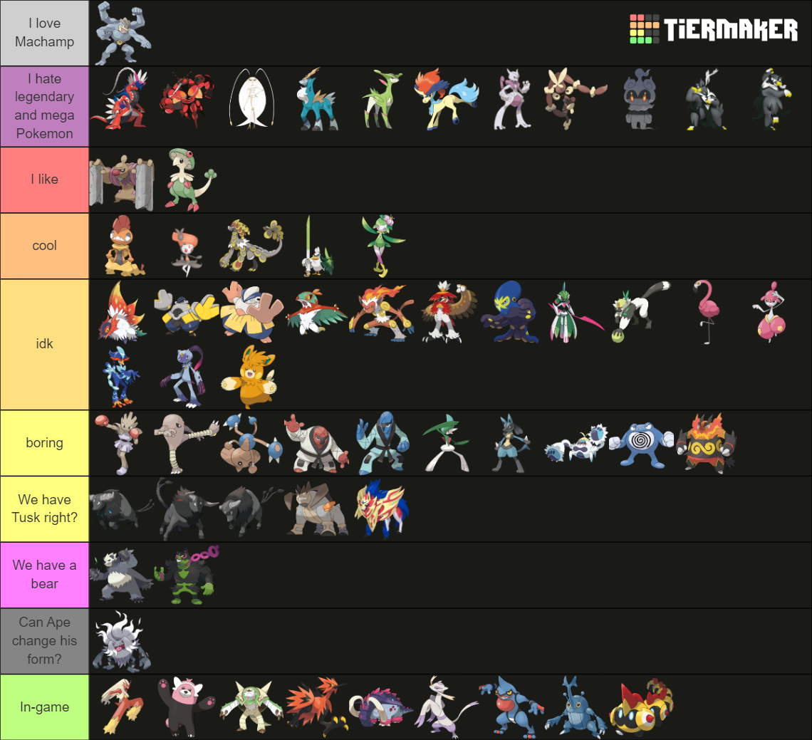 fully evolved fighting types Tier List (Community Rankings) - TierMaker
