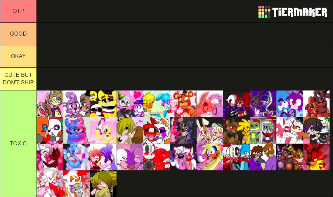 fnaf ships Tier List (Community Rankings) - TierMaker