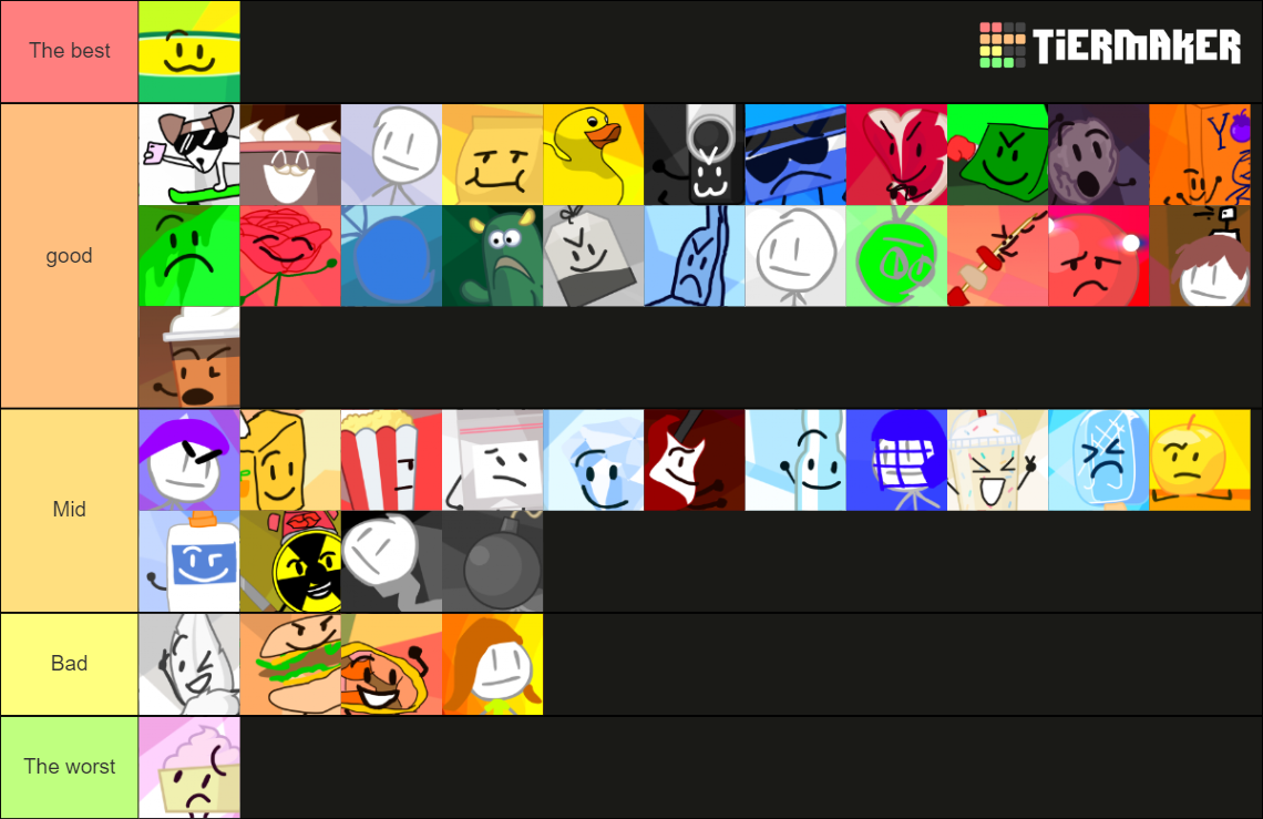 BFDI Mini Characters (2024) - New Icons! Maker Tier List (Community Rankings) - TierMaker