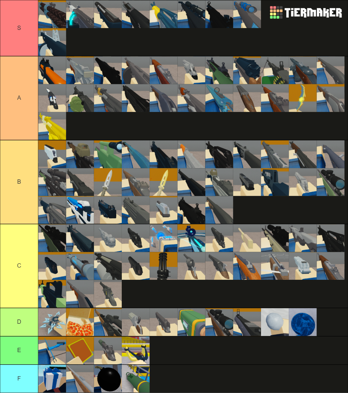 Roblox: Arsenal Weapons List Tier List (Community Rankings) - TierMaker