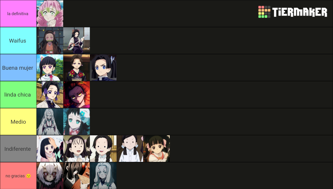 Demon Slayer: Waifu Unlimited Tier List (Community Rankings) - TierMaker Demon Slayer: Waifu Unlimited Tier List (Community Rankings) - TierMaker