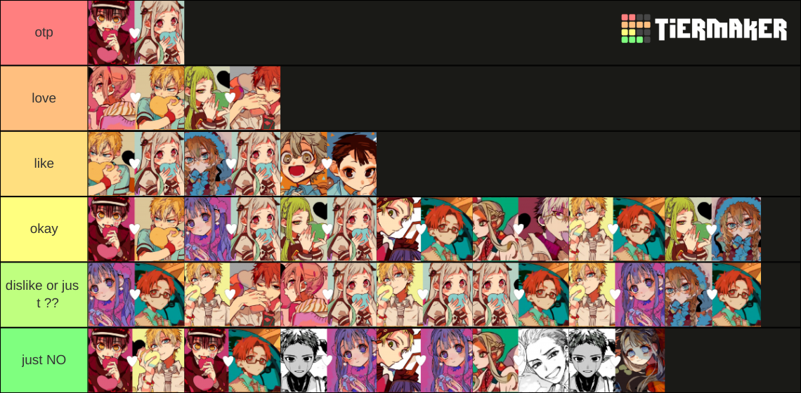 toilet bound hanako-kun ships Tier List (Community Rankings) - TierMaker