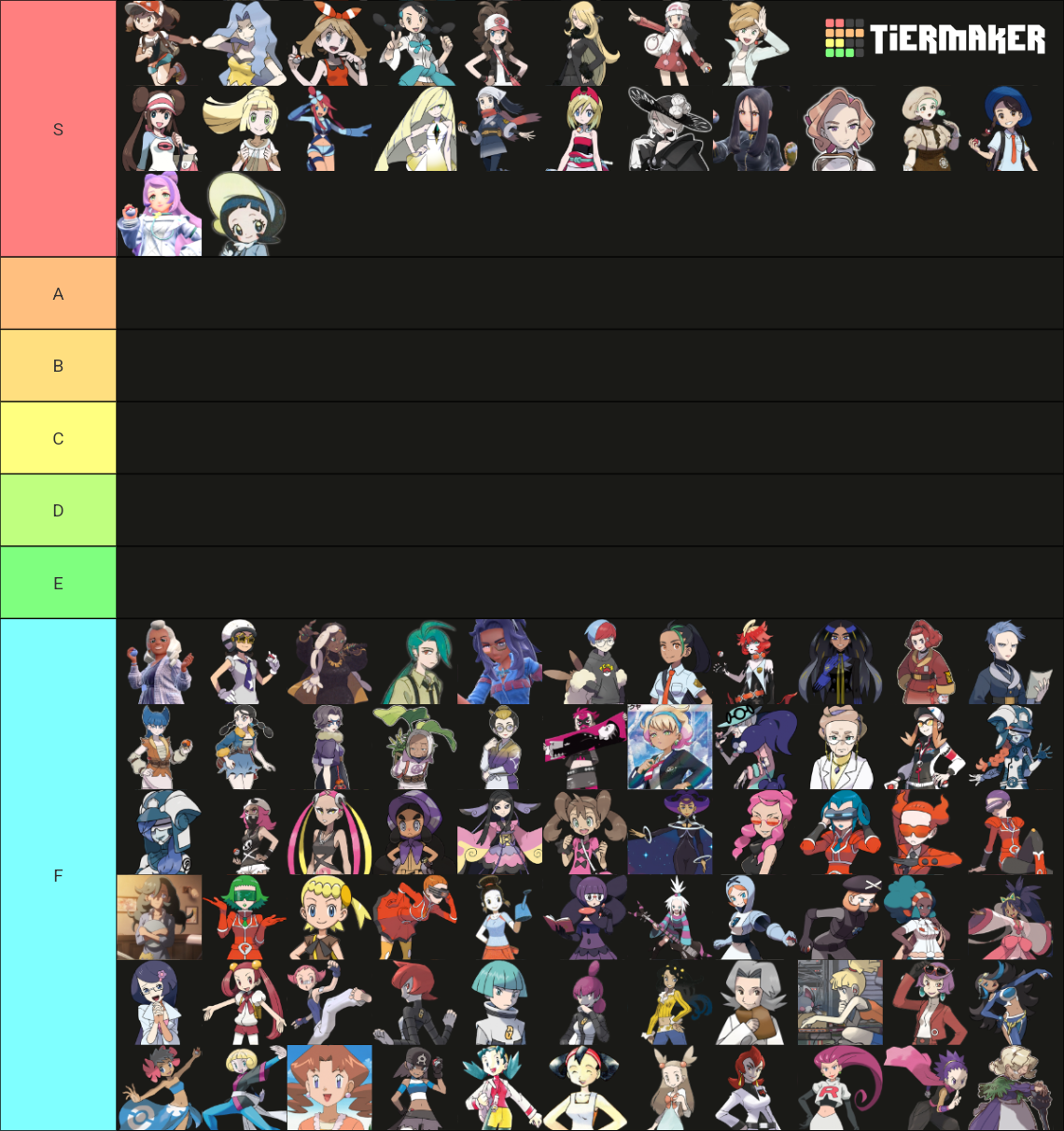 Pokemon Girls (Gen 1-9) Tier List (Community Rankings) - TierMaker