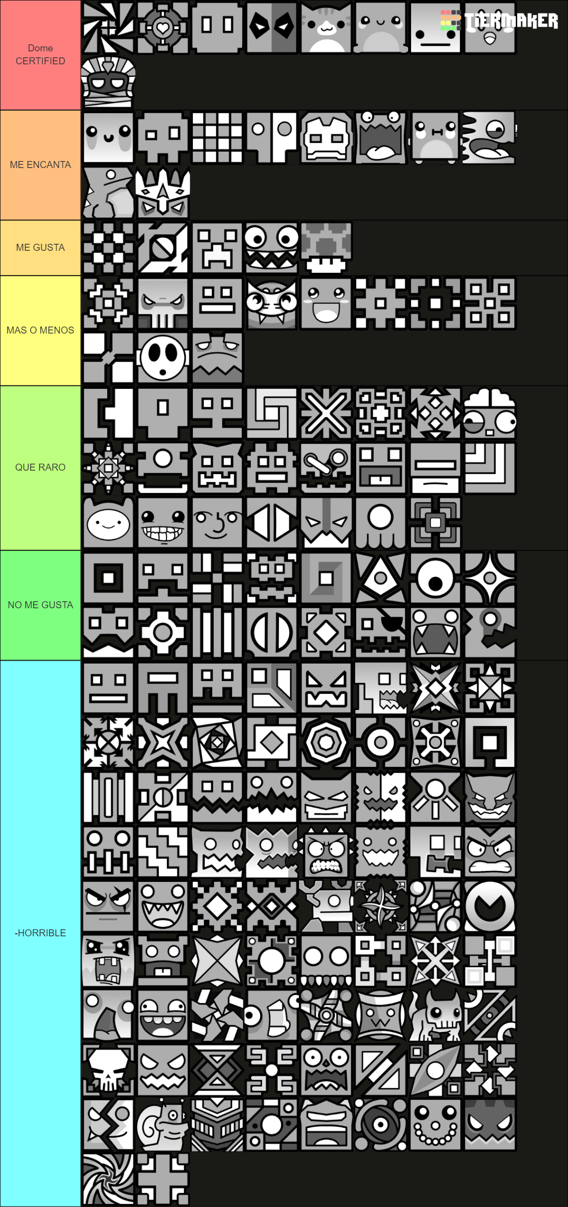 Geometry Dash Cubes Tier List (Community Rankings) - TierMaker