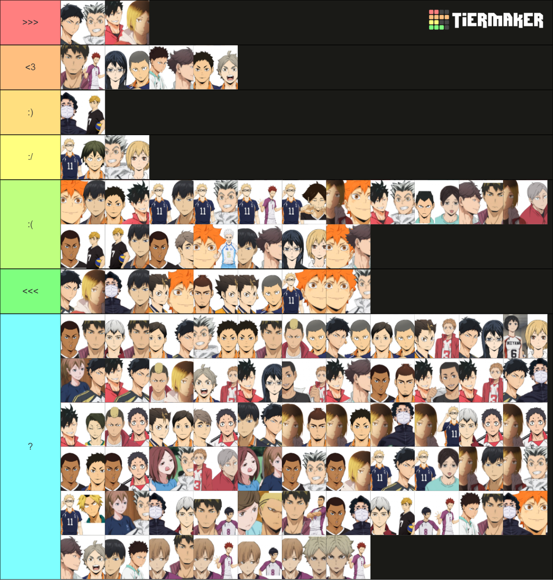 100 Haikyuu ships Tier List (Community Rankings) - TierMaker
