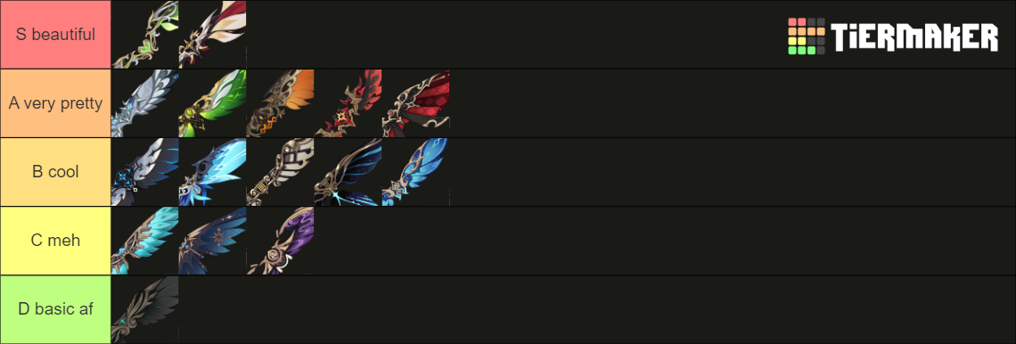 Genshin Impact Wind Gliders Tier List (Community Rankings) - TierMaker