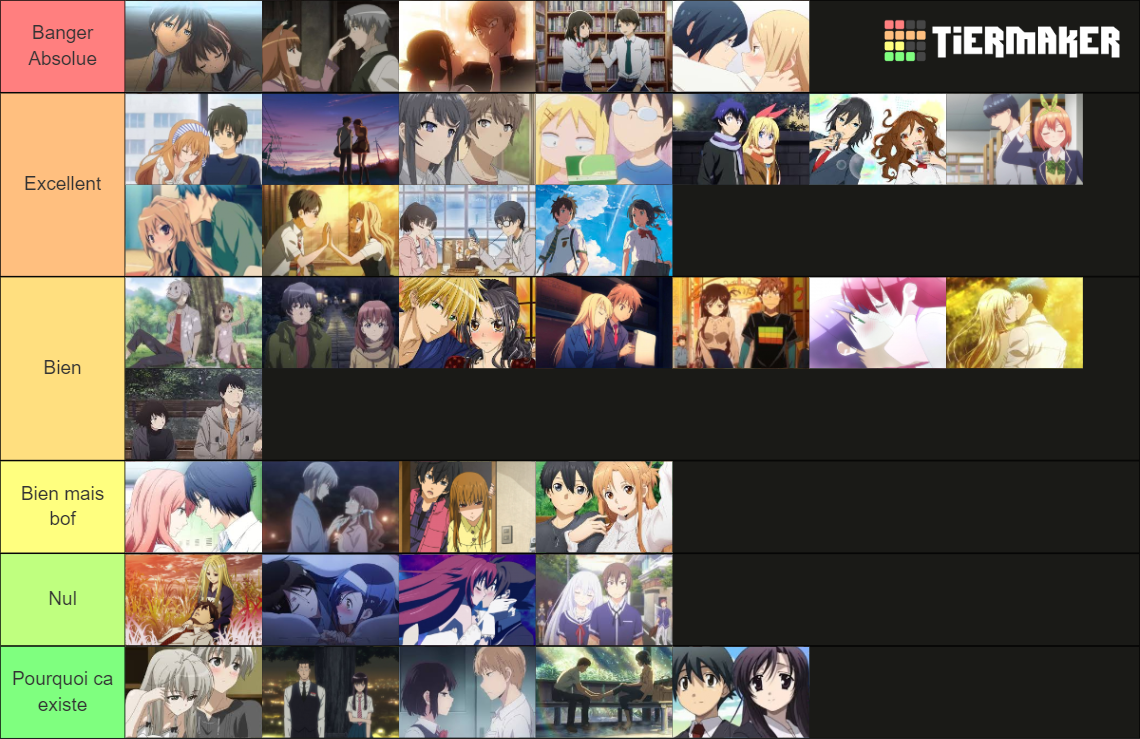 Best Romance Anime Tier List (Community Rankings) - TierMaker
