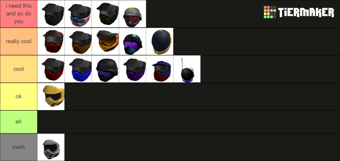 roblox paintball mask tierlist Tier List (Community Rankings) - TierMaker