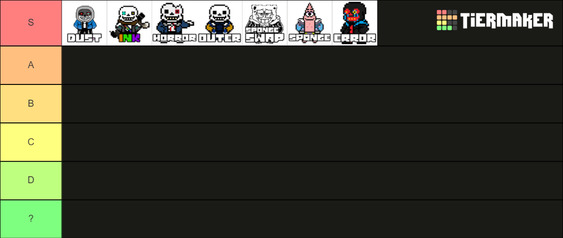 Undertale AU's Tier List (Community Rankings) - TierMaker
