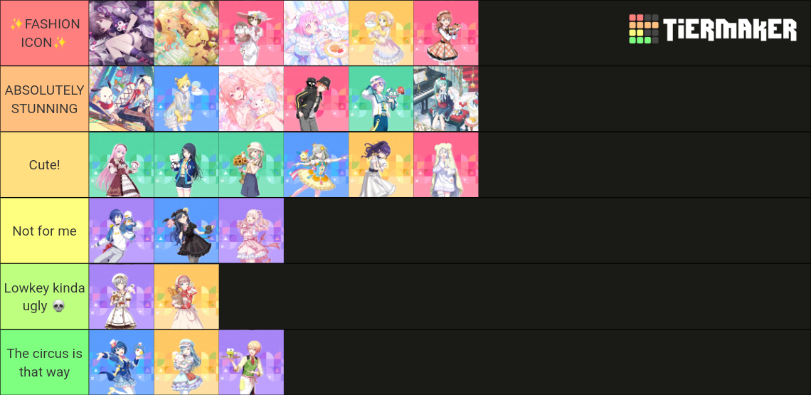 Project Sekai Sanrio Collab Outfit Tierlist Tier List (Community Rankings) - TierMaker