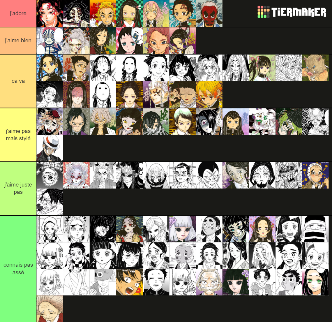 Kimetsu no Yaiba - Demon Slayer Characters Tier List (Community Rankings) - TierMaker