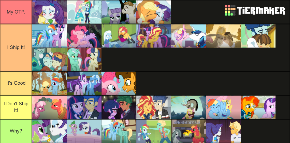 My Little Pony Ships Tier List (Community Rankings) - TierMaker