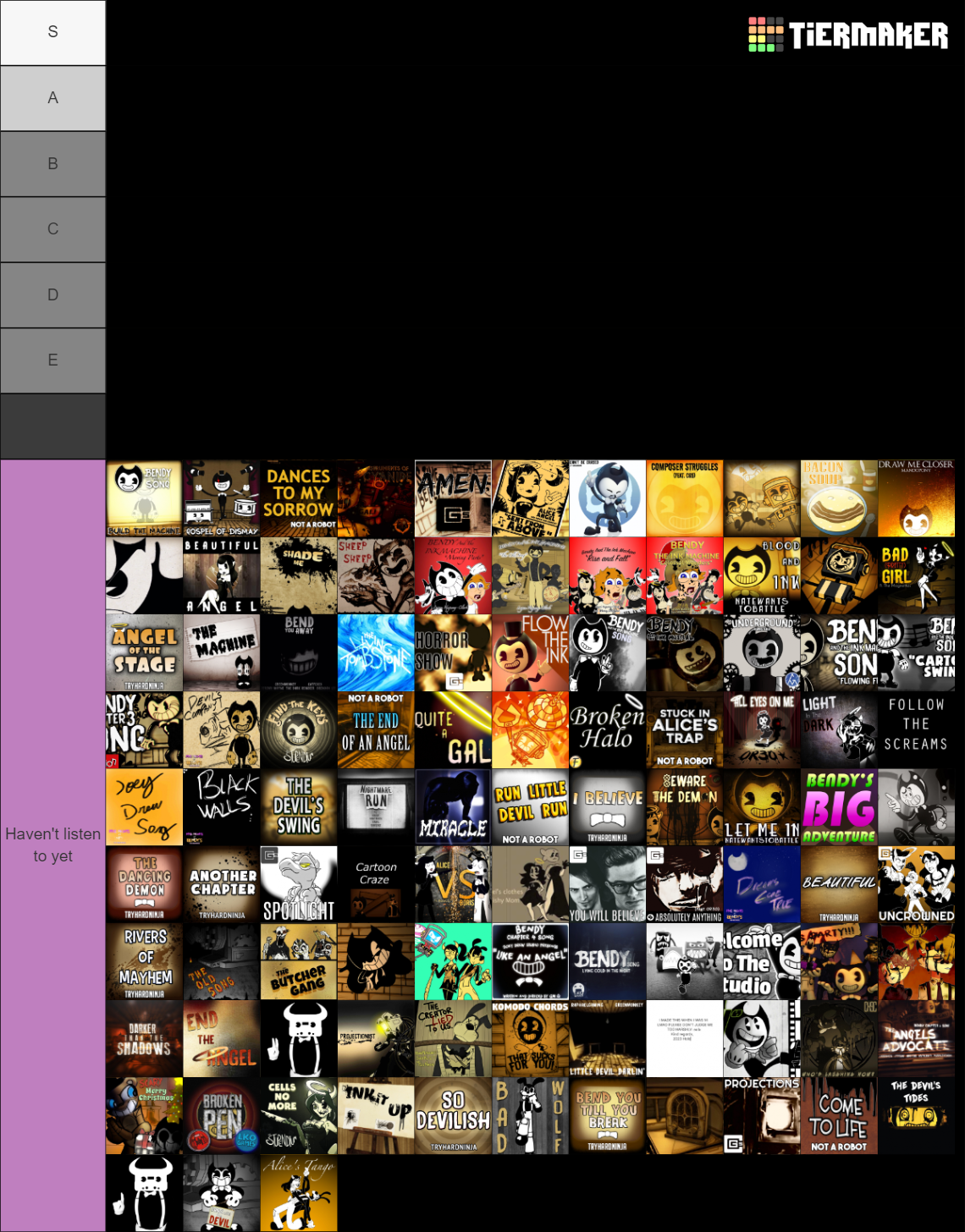 Ultimate Bendy Song Ranking Part 1 Tier List (Community Rankings ...