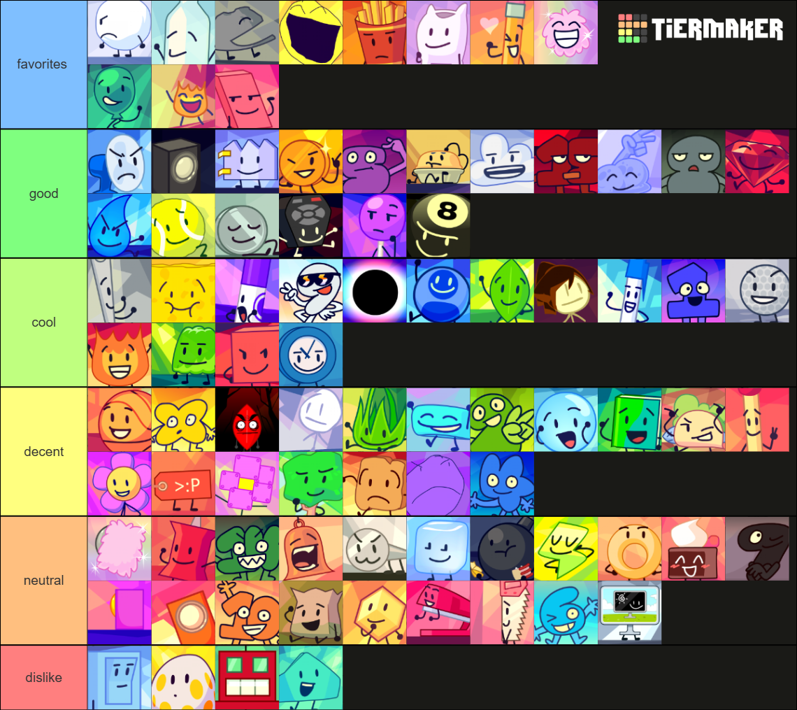 BFDI Characters (2024) - New Icons! Tier List (Community Rankings ... BFDI Characters (2024) - New Icons! Tier List (Community Rankings ...