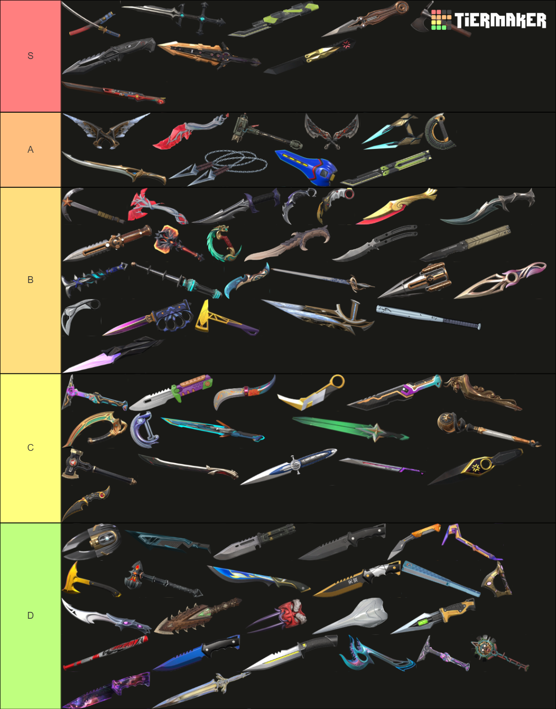 Valorant Melee / Knife Skins (January 2025) Tier List (Community ...