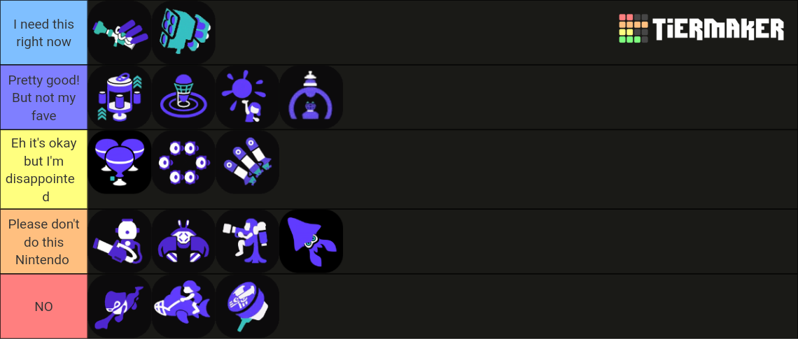 Splatoon 3 All Specials Tier List (Community Rankings) - TierMaker