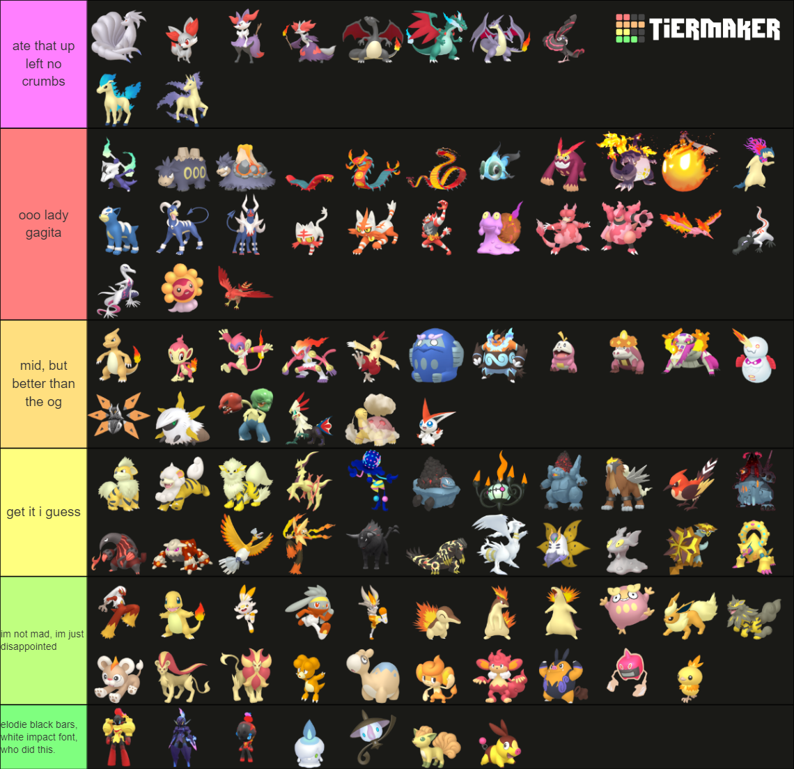 All Shiny Fire Type Pokemon (Gen 1-Gen 9, May 2023) Tier List ...