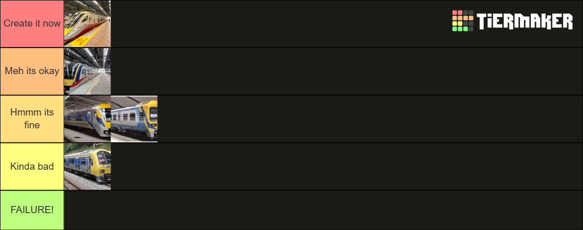 KTM Berhad Train Tier List (Community Rankings) - TierMaker